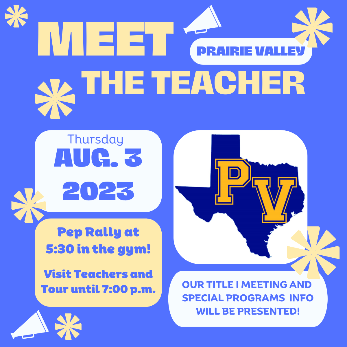 Prairie Valley ISD - Beginning of the Year Information